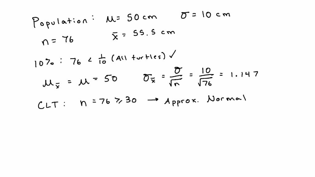 SOLVED:Shell lengths of sea turtles. Refer to the Aquatic Biology (Vol ...