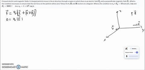 SOLVED:Crossed electric and magnetic fields. A charged particle moves in the x direction through ...