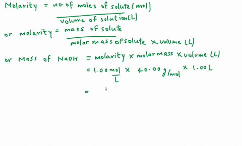 ⏩SOLVED:A student wants to prepare 1.00 L of a 1.00 M solution of ...