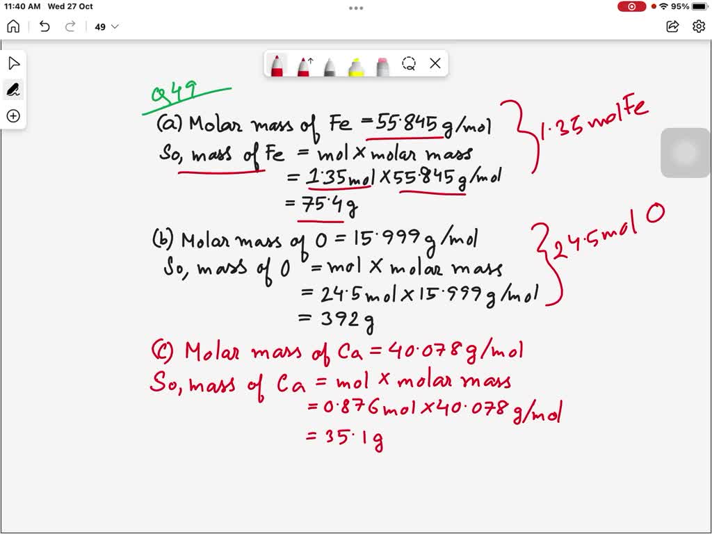SOLVED:Determine the mass in grams of each of the following: (a) 1.35 ...