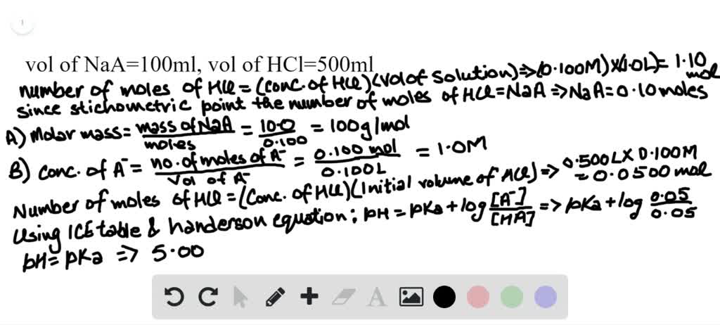 SOLVED:A 10.00-g sample of the ionic compound NaA, where A^- is the anion of a weak acid, was ...