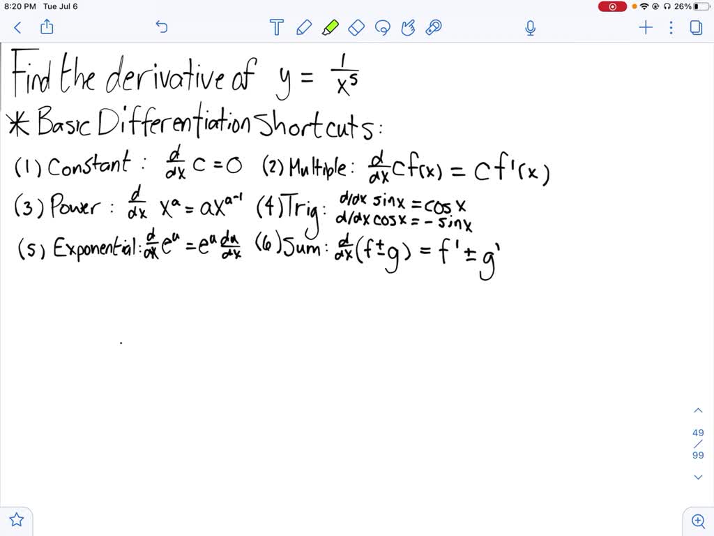 SOLVED:Use the rules of differentiation to find the derivative of the ...