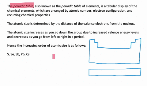 ⏩SOLVED:Arrange these elements in order of increasing atomic size:… | Numerade