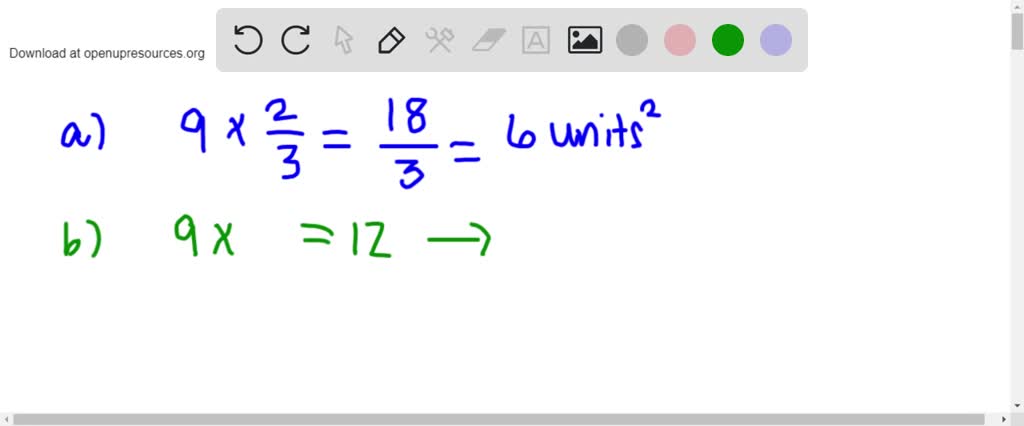 a. A parallelogram has a base of 9 units and a corresponding height of ...