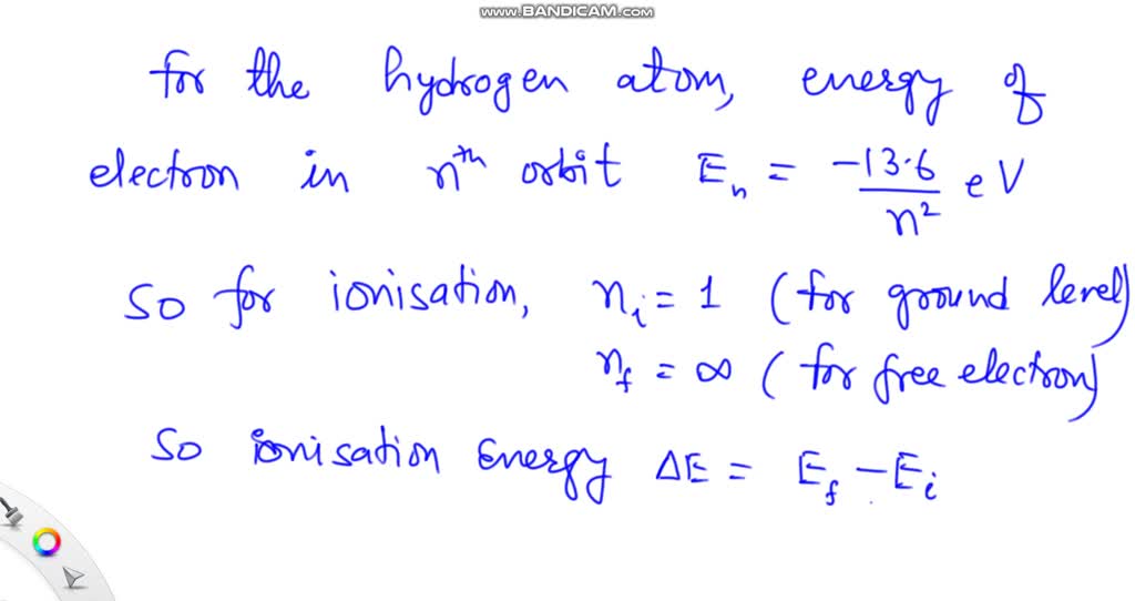 A hydrogen atom is in its ground state when its electron absorbs a 50 ...