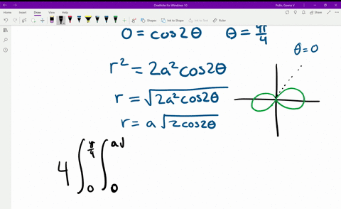 SOLVED:Find the area of both loops of the lemniscate ρ^2=a^2 cos2 ϕ ...