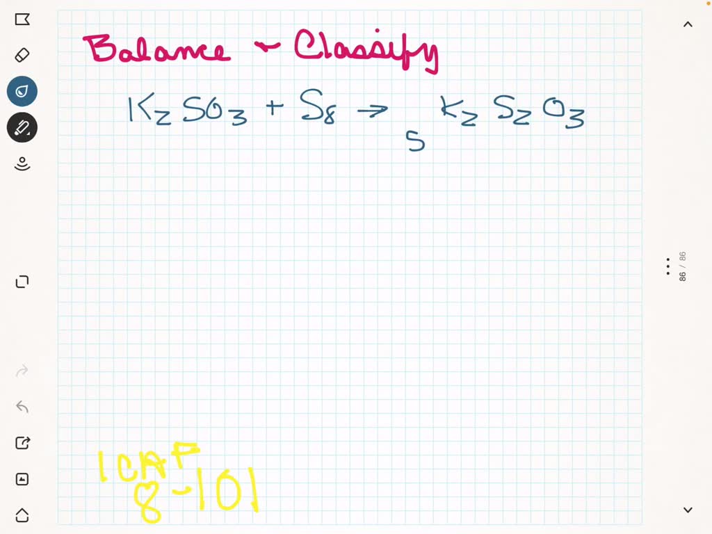 SOLVED:Balance this chemical equation and classify it as combination ...