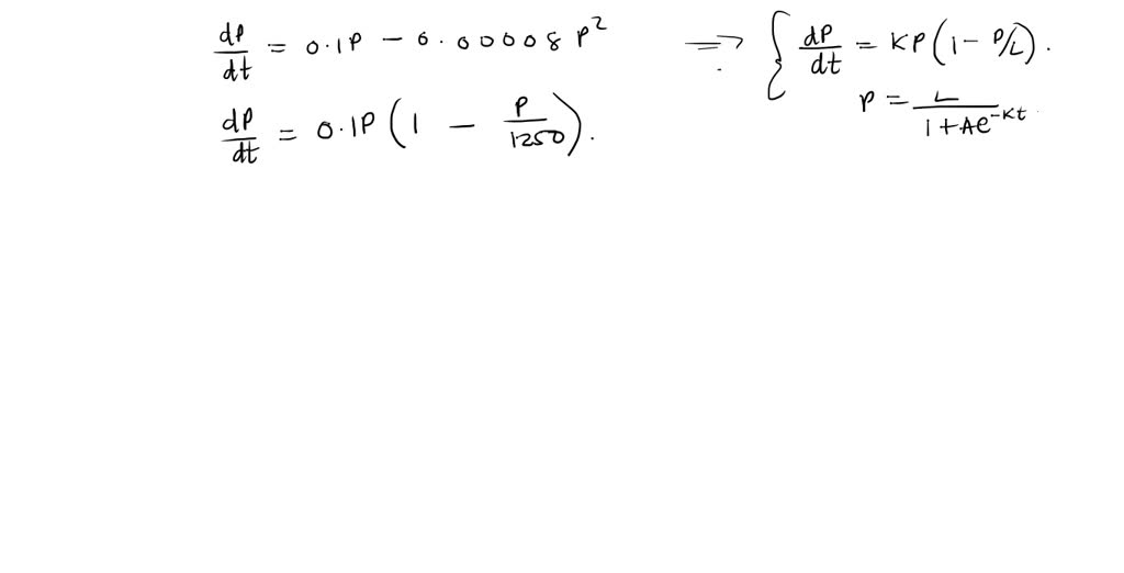 SOLVED:For the logistic differential equations. (a) Give values for k ...