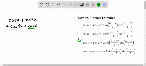 SOLVED:use the sum-to-product formulas to rewrite the sum or difference ...