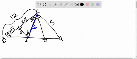SOLVED: Given: ∠ACB is a right angle. CD and CE trisect ∠ACB. A C=5, B C=12 Find: CE (Hint: Draw ...