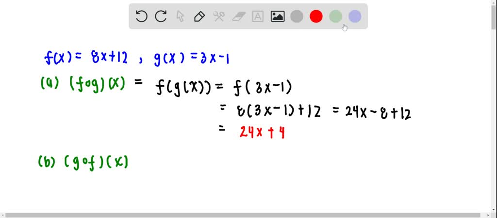 Solved Given Functions F And G Find A F ∘g X And Its Domain