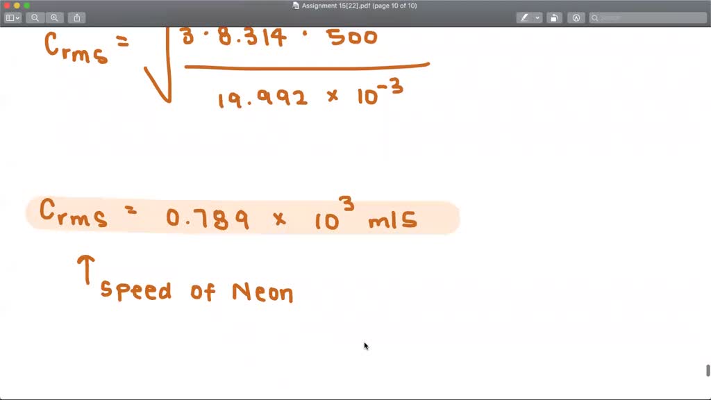 Compute The Root mean square Speed Of Ne Molecules In SolvedLib