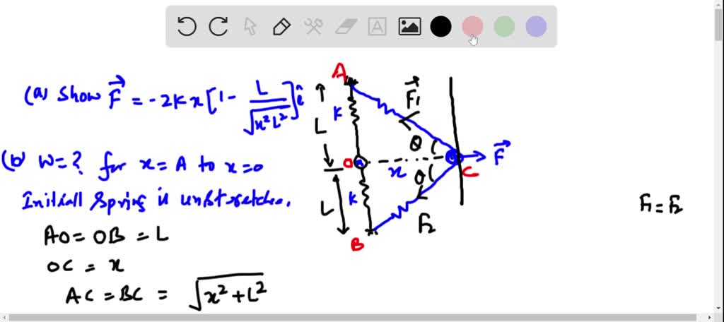 SOLVED: A particle is attached between two identical springs on a ...