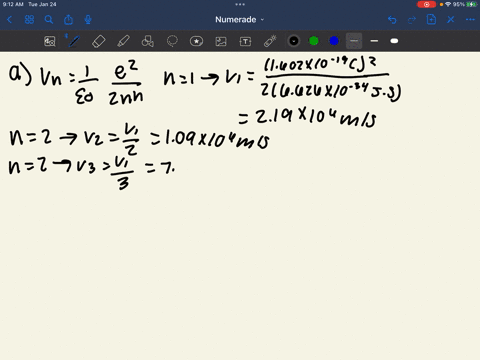 SOLVED:(a) Using the Bohr model, calculate the speed of the electron in a hydrogen atom in the n ...