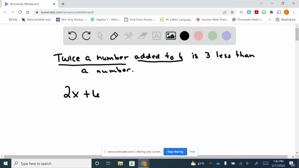 ⏩SOLVED:Rewrite each sentence using mathematical symbols. Do not… | Numerade