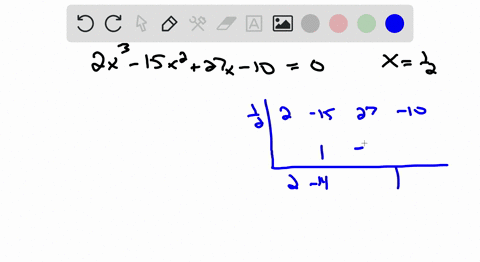 SOLVED:Use synthetic division to show that x is a solution of the third ...