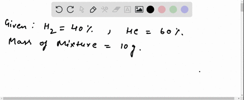 SOLVED: A gaseous mixture contains 40 % H2 and 60 % He, by volume. What is the total number of ...