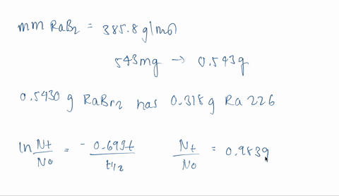 SOLVED:Radium- 226 decays by alpha emission to radon-222, a noble gas ...