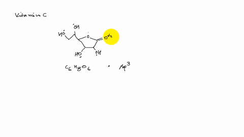 SOLVED:The molecular model of vitamin C is shown here. (a) Write the ...