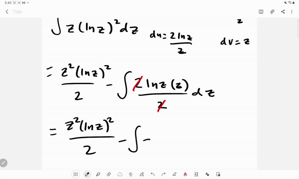 SOLVED:Using a substitution prior to integration by parts. ∫z(lnz)^2 d z