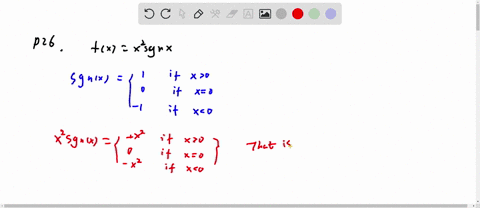 How should the function g(x)=x^2 sgn x be defined at x=0 so that it is ...