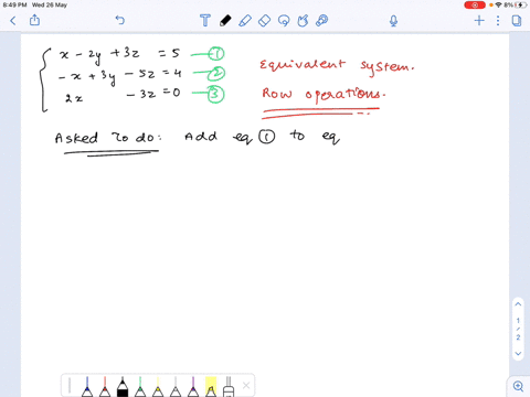 SOLVED:Performing Row Operations In Exercises, perform the row operation and write the ...