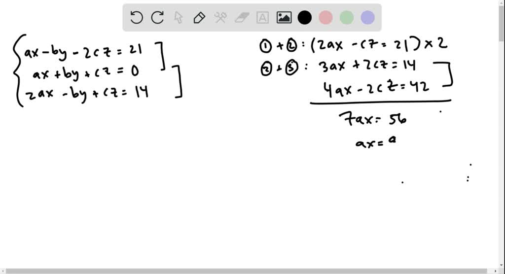 SOLVED:Solve each system for (x, y, z) in terms of the nonzero constants a, b, and c . { a x-b y ...