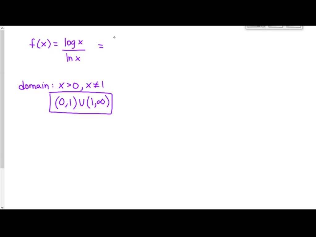 SOLVED:Prove that f(x)=\log x / \ln x is a constant function with ...
