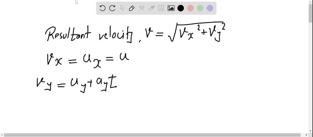 When a particle is thrown horizontally, the resultant velocity of the ...