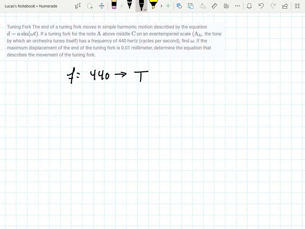 ⏩SOLVED:The end of a tuning fork moves in simple harmonic motion… | Numerade