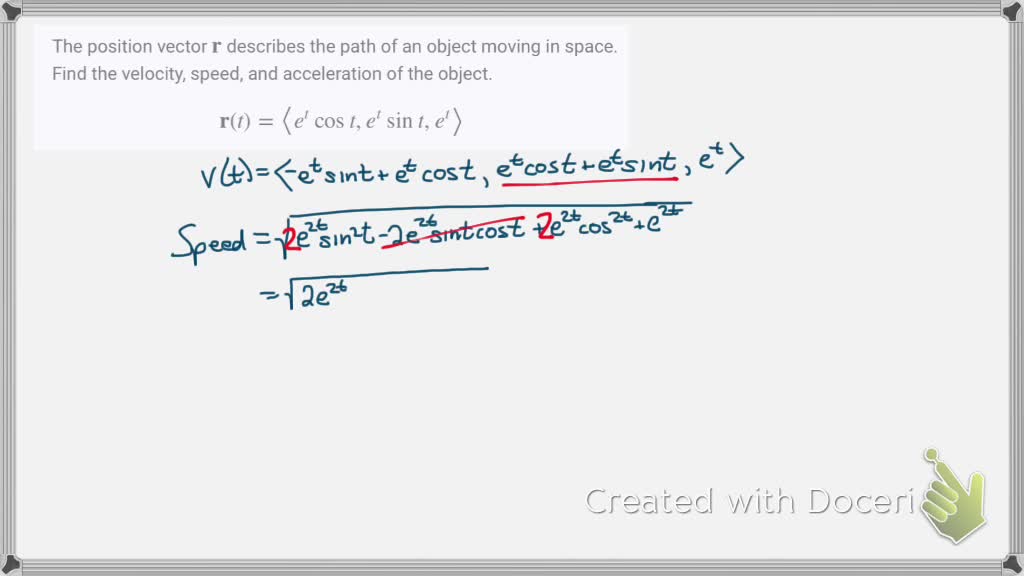 Solved The Position Vector R Describes The Path Of An Object Moving In