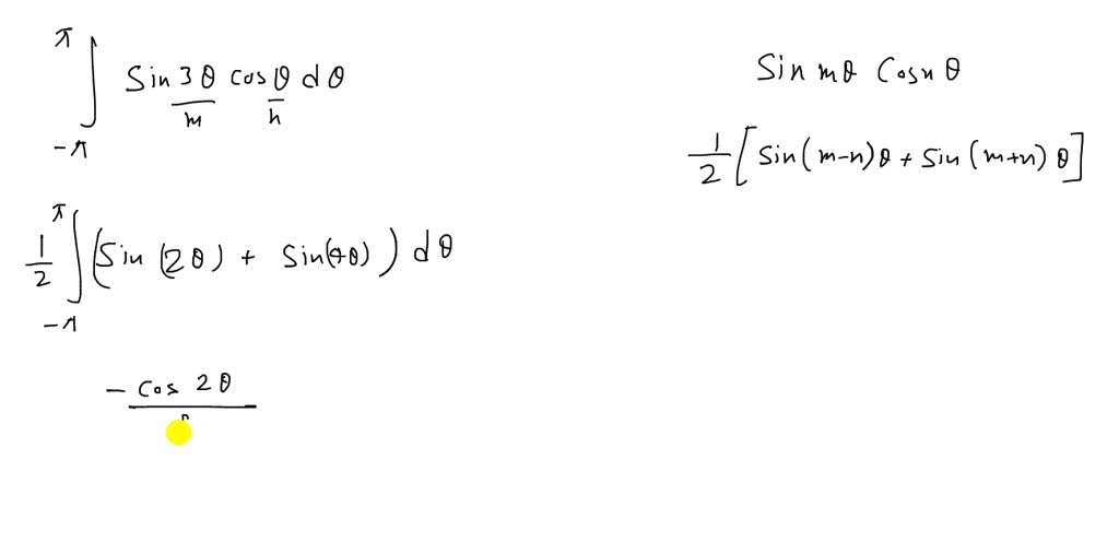 SOLVED:Evaluate the definite integral. ∫-π^π sin3 θcosθd θ