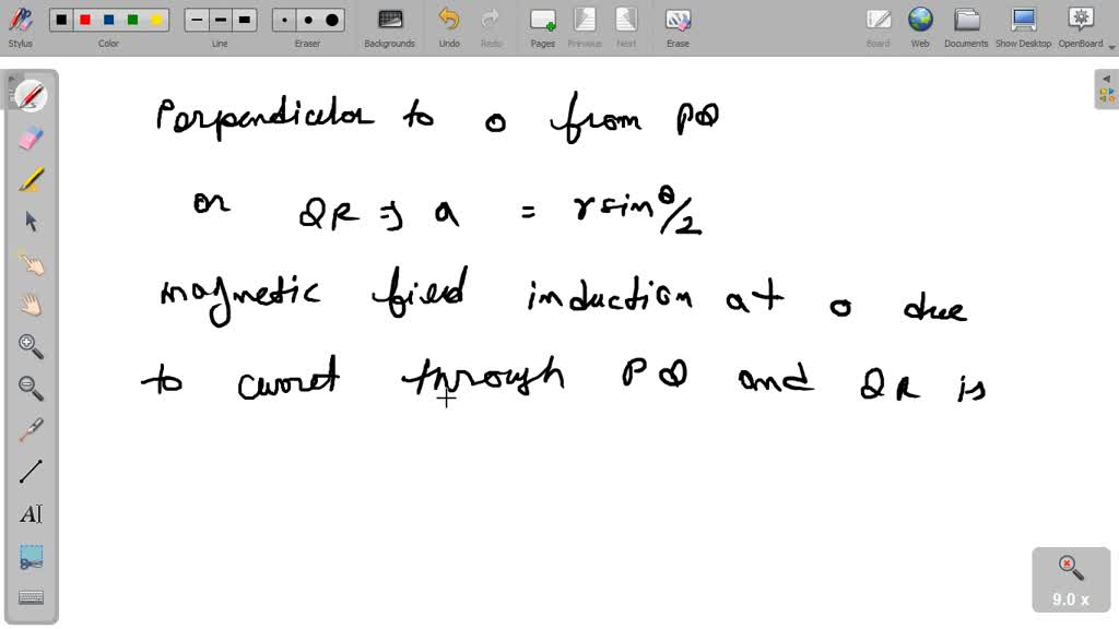 Two long parallel wires carrying equal currents in opposite directions ...