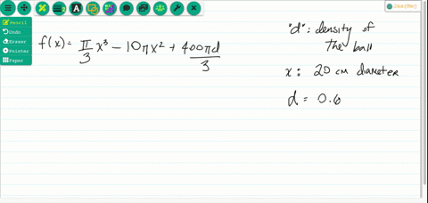 SOLVED:The polynomial function defined by f(x)=\frac{\pi}{3} x^{3}-5 ...