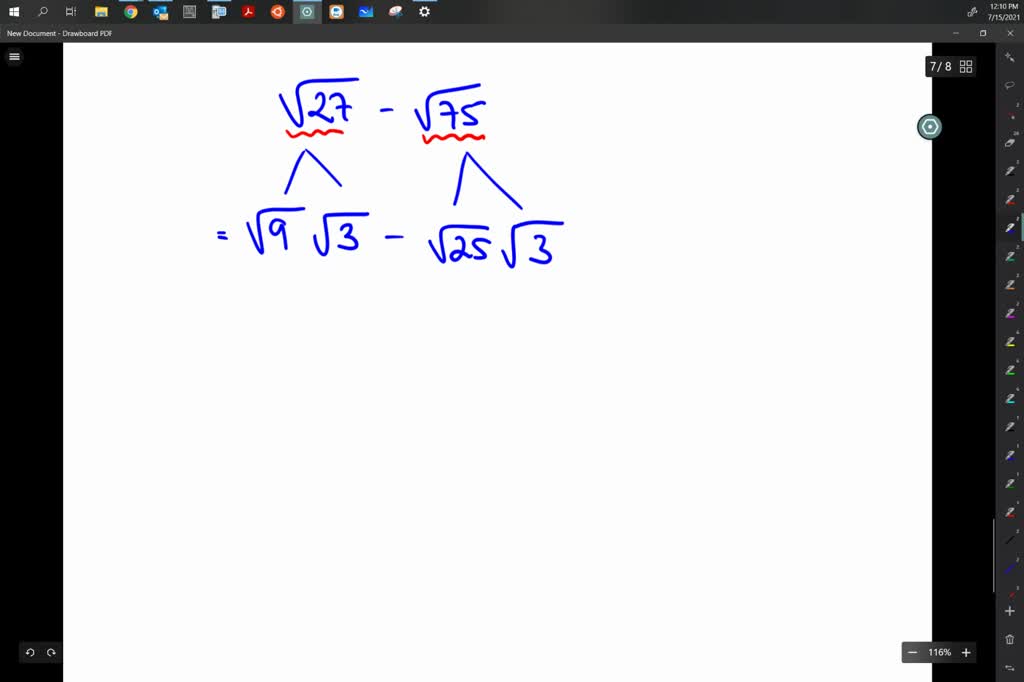 SOLVED:For the following exercises, find the principal square root. √(75) SOLVED:For the following exercises, find the principal square root. √(75)
