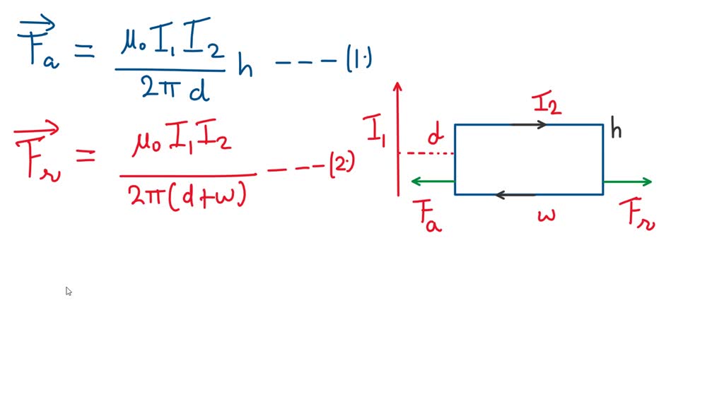A Long Wire Carries A Current I1 Upward And A Rectangular Loop Of Height H And Width W Carries 4724