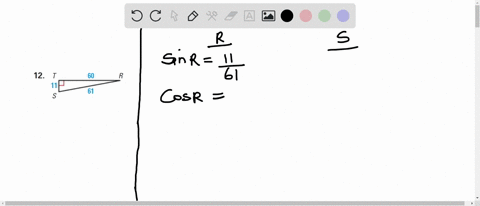 SOLVED:FINDING TRIGONOMETRIC RATIOS Find the sine, the cosine, and the ...