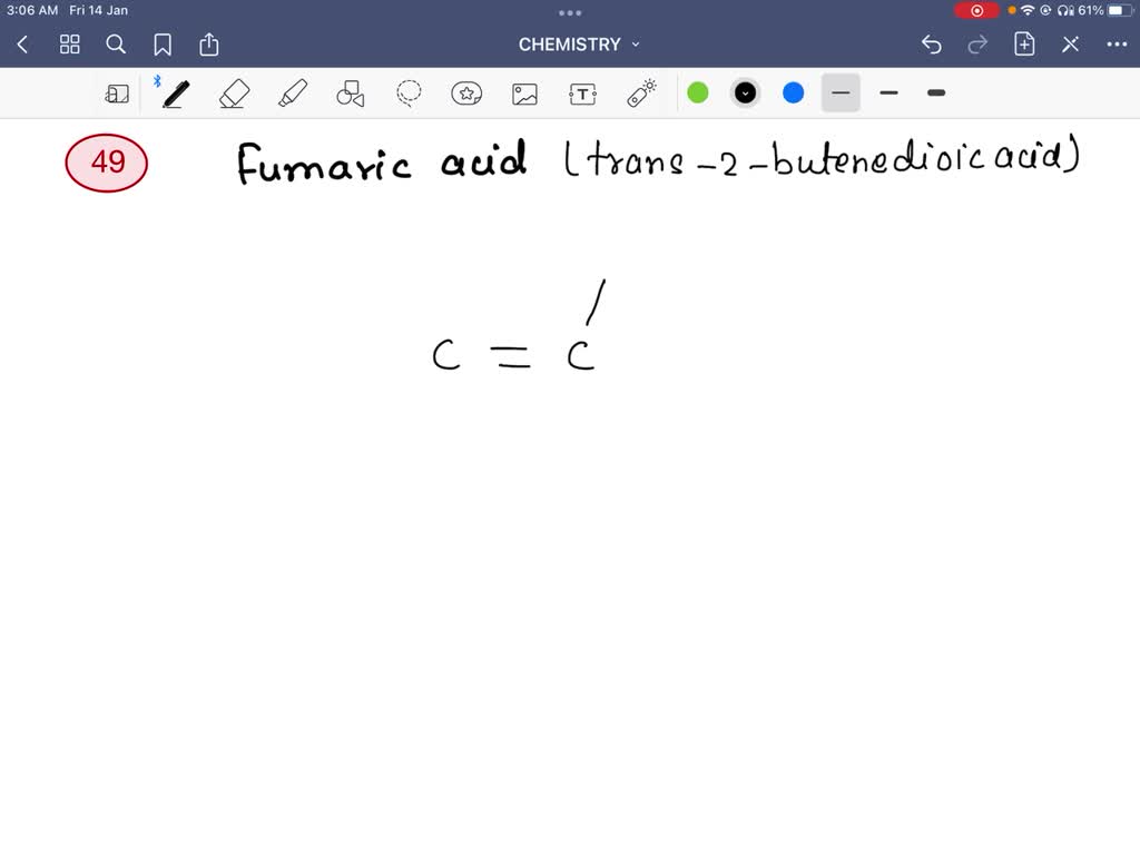 SOLVED: Fumaric acid is a metabolic intermediate that has the ...