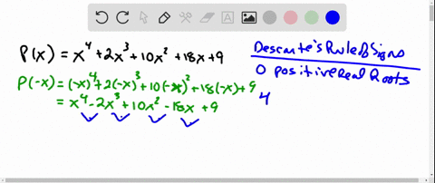 SOLVED:For each polynomial (a) use Descartes' rule of signs to ...