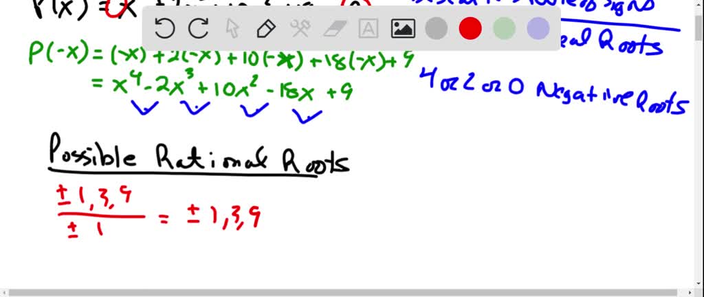 SOLVED:For each polynomial (a) use Descartes' rule of signs to ...