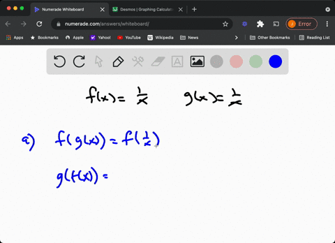 ⏩SOLVED:Show that f and g are inverse functions (a) algebraically… | Numerade