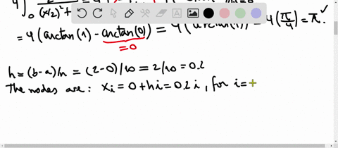 SOLVED:The exact value of the given integral is π(verify). Approximate ...