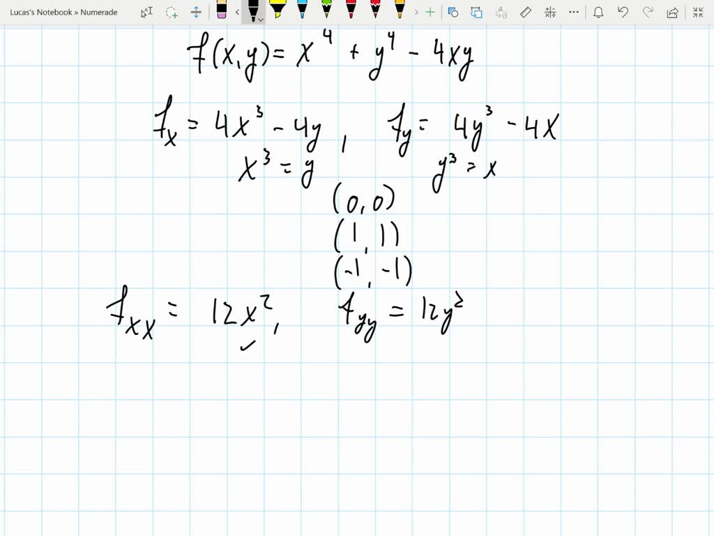 SOLVED Find And Classify The Critical Points Of The Given Functions F