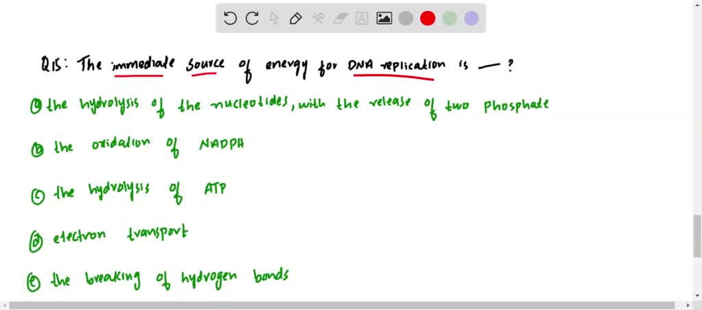 SOLVED:The immediate source of energy for DNA replication is (a) the ...