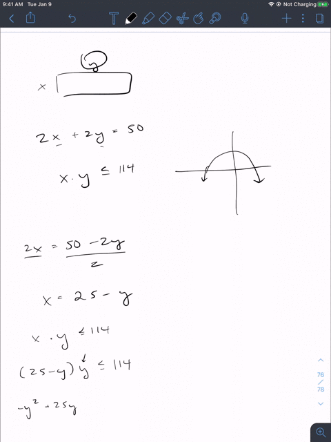 SOLVED:The perimeter of a rectangle is 50 feet. Describe the possible ...