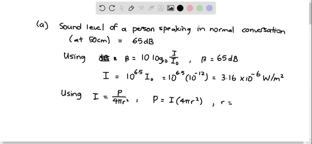 SOLVED: (II) (a) Estimate the power output of sound from a person ...