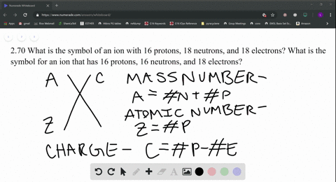 SOLVED:What is the symbol of an ion with 16 protons, 18 neutrons, and ...