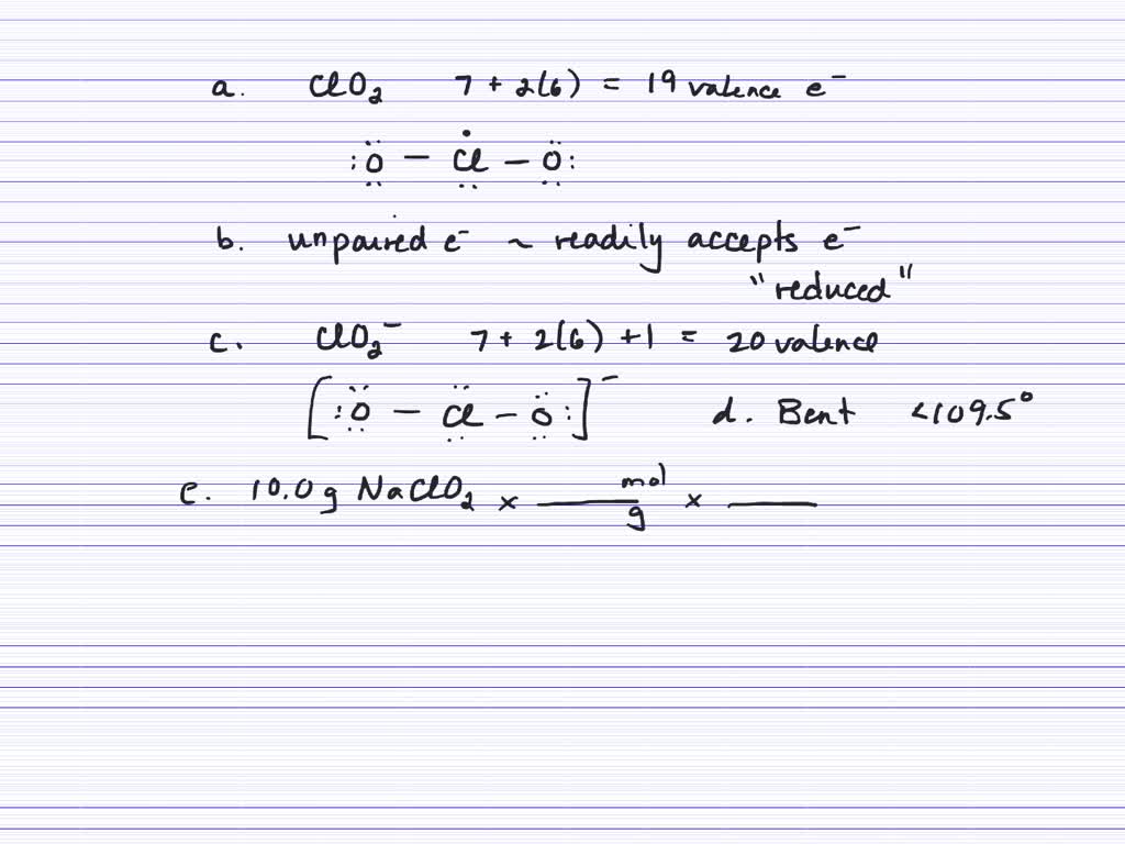 Solvedchlorine Dioxide Clo2 Is Produced By The Following Reaction Of Chlorate Clo3 With 