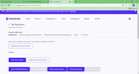 ⏩SOLVED:Which end of mRNA is shown by 'a' in the figure? (a) 3^' (b ...
