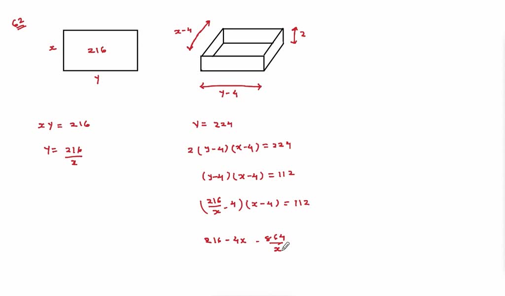 The Area Of The Rectangular Piece Of Cardboard Shown SolvedLib